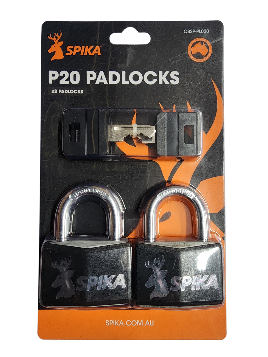 SPIKA PADLOCK - P20 (TWIN PACK) – THE ADELAIDE GUN SHOP PTY LTD